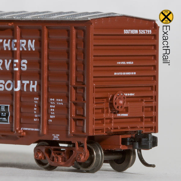 N Scale: P-S 5277 Waffle Boxcar - Southern 1974 As-Delivered - ExactRail Model Trains
