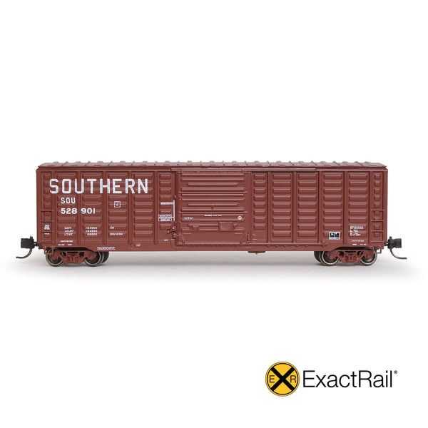 N Scale: P-S 5277 Waffle Boxcar - Southern 1984 Europa Repaint - ExactRail Model Trains