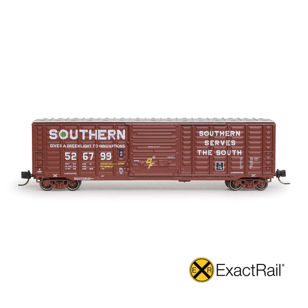 N Scale: P-S 5277 Waffle Boxcar - Southern 1974 As-Delivered - ExactRail Model Trains