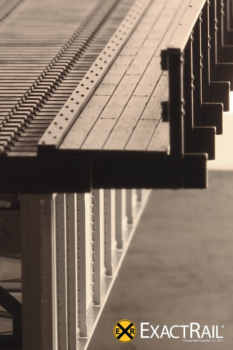 50' Deck Plate Girder Bridge Wood Handrails | ExactRail - ExactRail ...