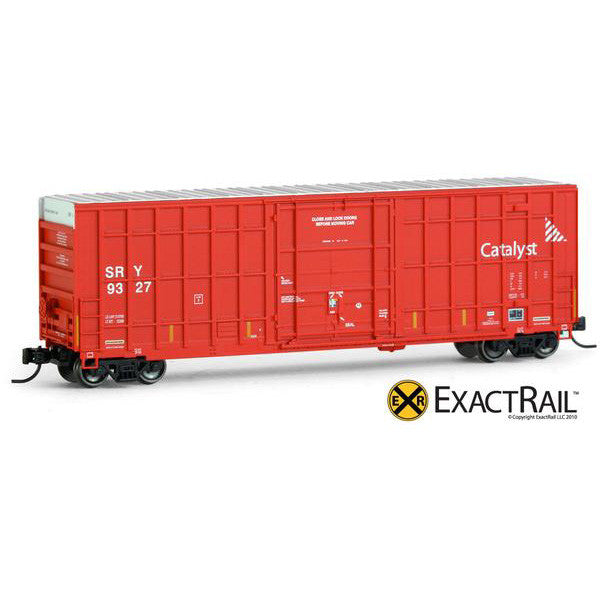 N Scale: Trinity 50' Hy-Cube Box Car - SRY (Red) - ExactRail Model Trains
