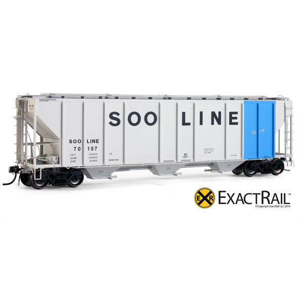 HO Scale: X - PS-2CD 4427 Covered Hopper - SOO - ExactRail Model Trains