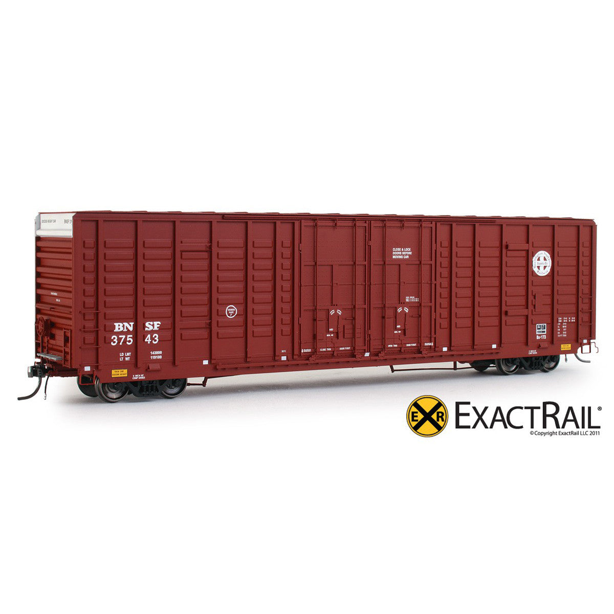 HO Scale P-S 7315 Waffle Boxcar | BNSF | ExactRail - ExactRail Model Trains