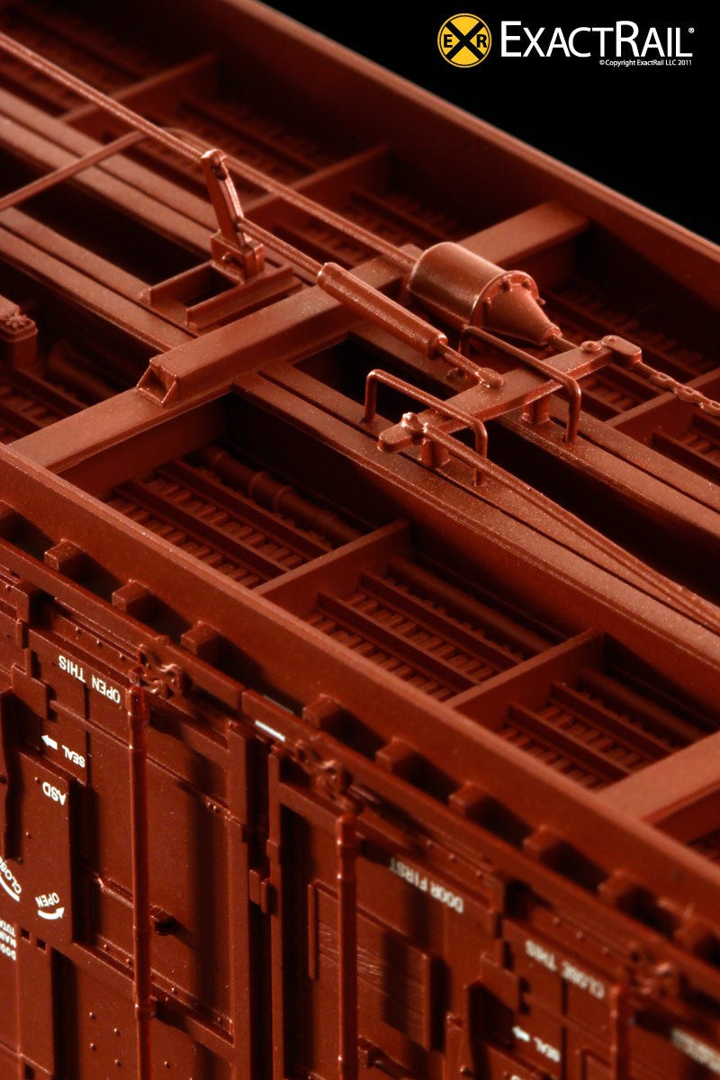 HO Scale P-S 7315 Waffle Boxcar | BNSF | ExactRail - ExactRail Model Trains