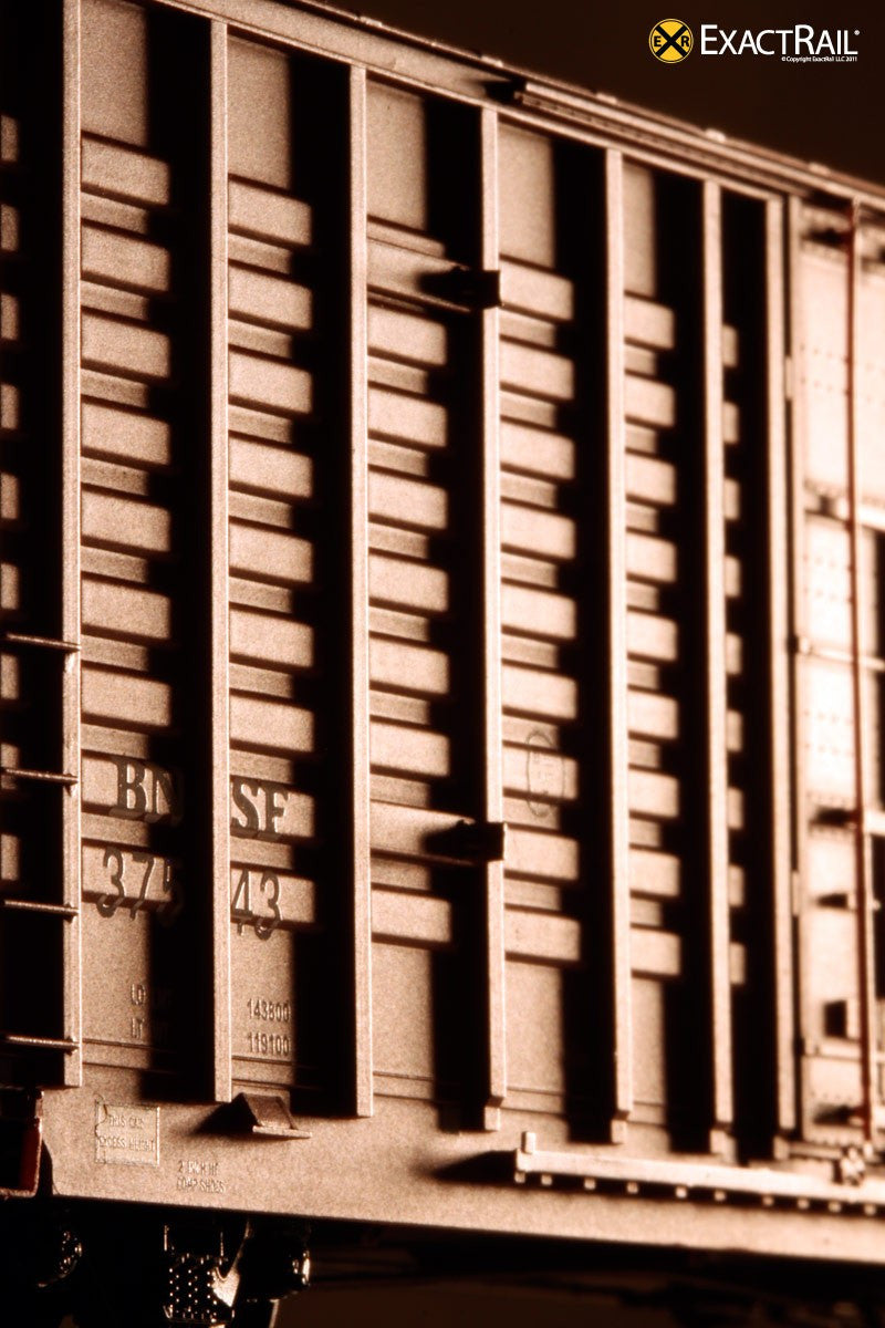 HO Scale P-S 7315 Waffle Boxcar | BNSF | ExactRail - ExactRail Model Trains