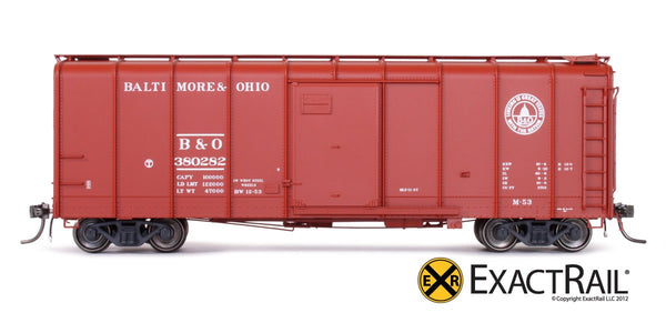 M-53 Wagontop Boxcar HO | B&O Post War | ExactRail - ExactRail Model Trains