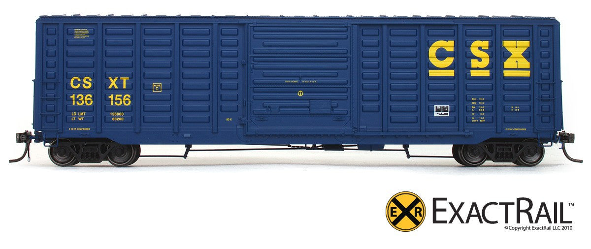 HO Scale Model PS 50' Waffle Boxcar | CSXT | ExactRail - ExactRail Model Trains