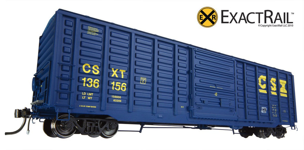 HO Scale Model PS 50' Waffle Boxcar | CSXT | ExactRail - ExactRail Model Trains