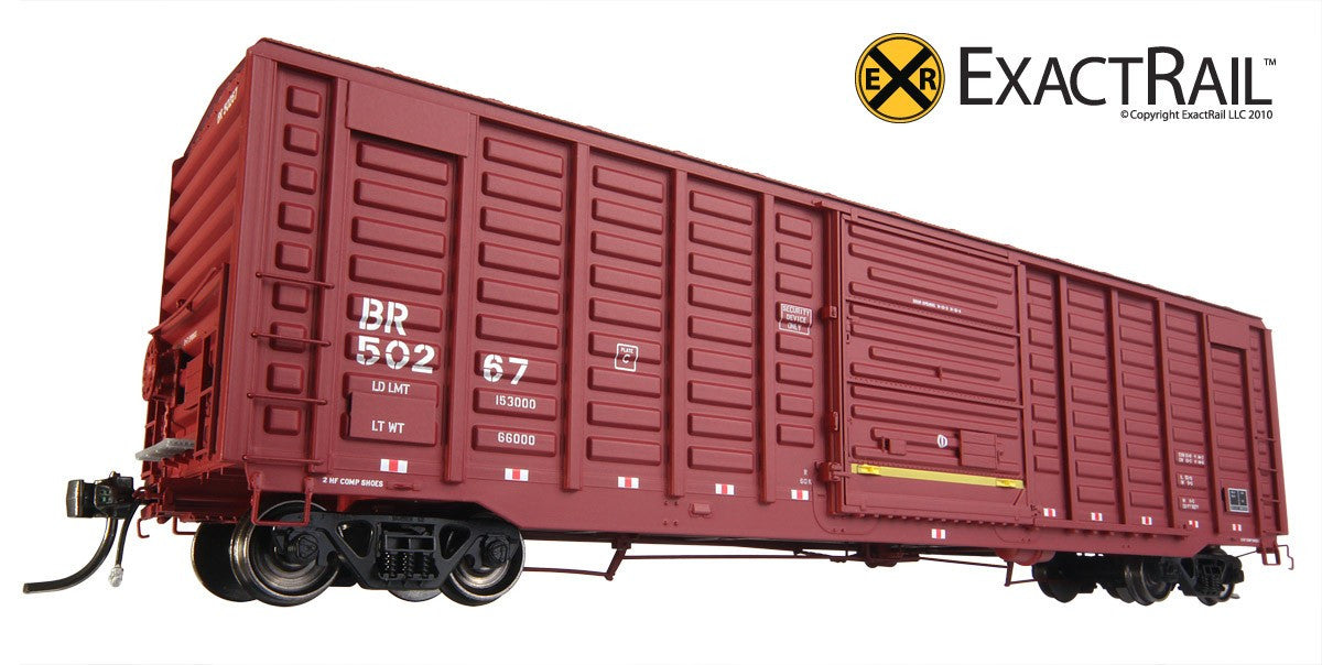 HO Scale Model PS 50' Waffle Boxcar | BR | ExactRail - ExactRail Model Trains